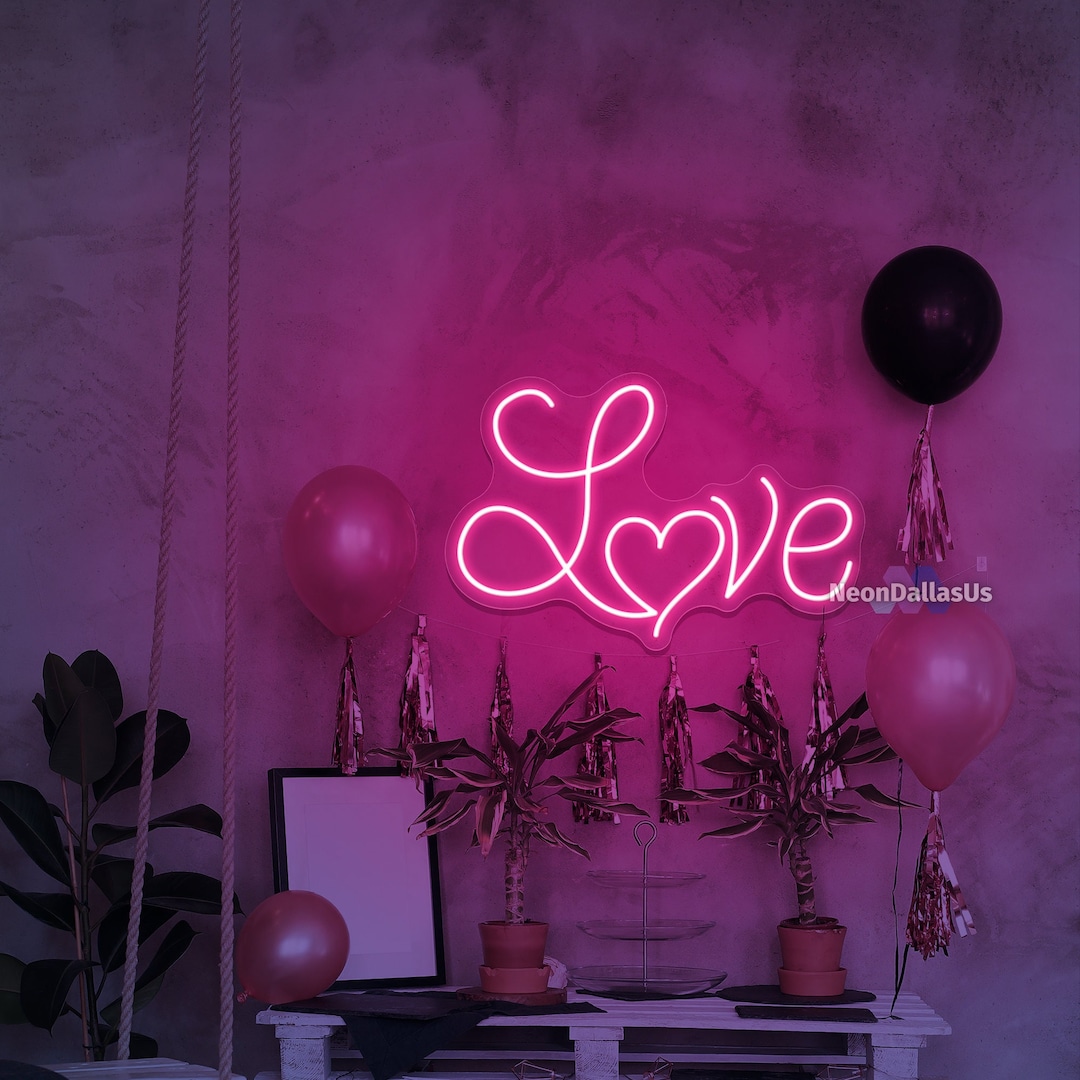Love Neon Sign Valentines Neon Sign Heart Neon Sign Valentines Decor ...