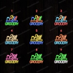 Grocery Sign Grocery Neon Sign Grocery Led Lights Kitchen Neon Sign ...