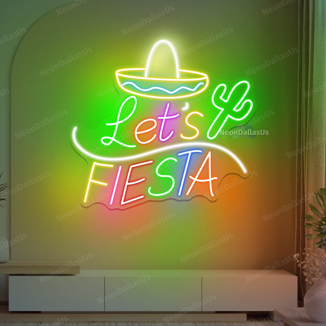 Let's Fiesta Neon Sign Fiesta LED Sign Fiesta Neon Light Mexican ...