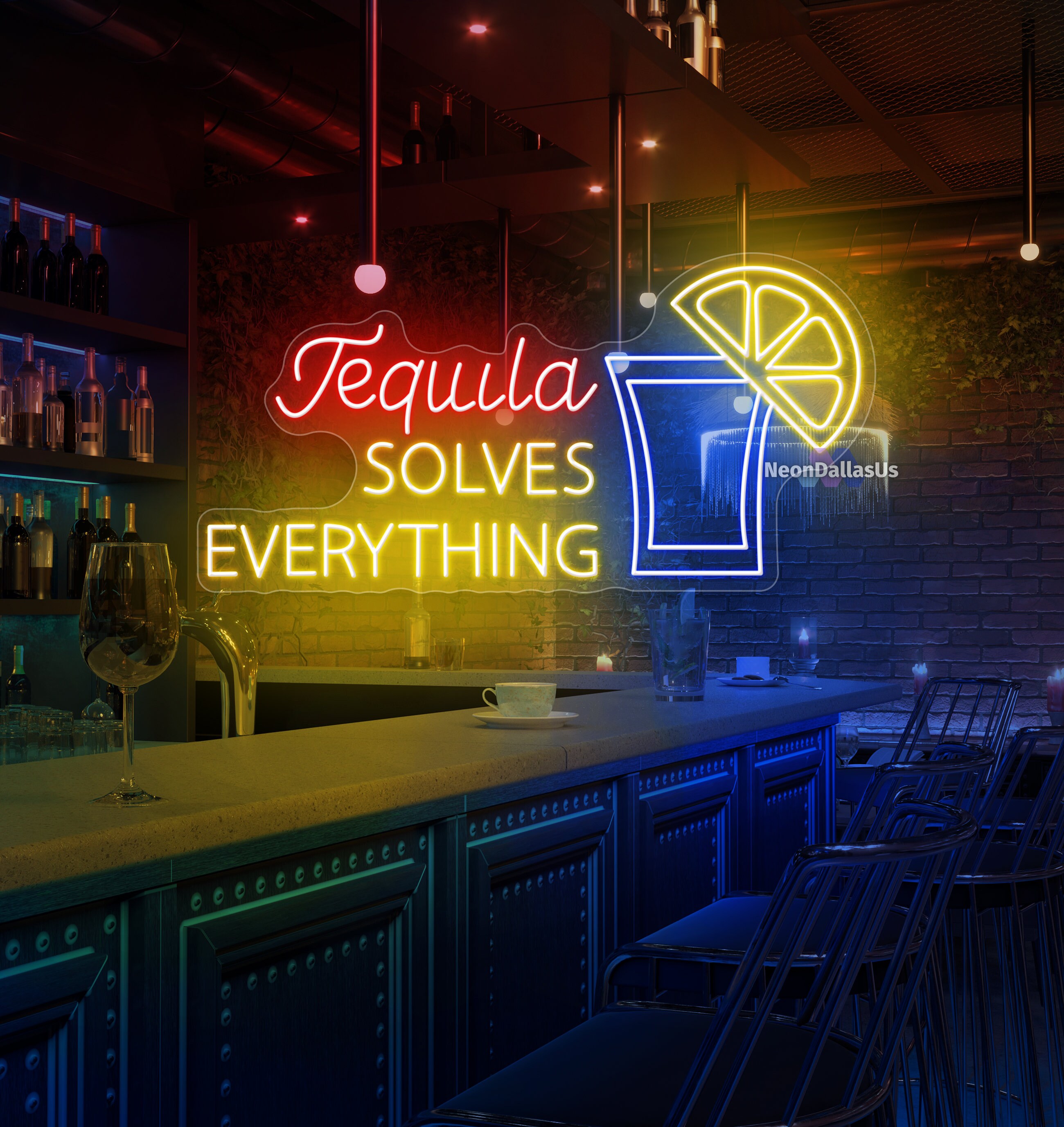 Tequila Solve Everything Neon Sign Tequila LED Sign Tequila Neon Light ...