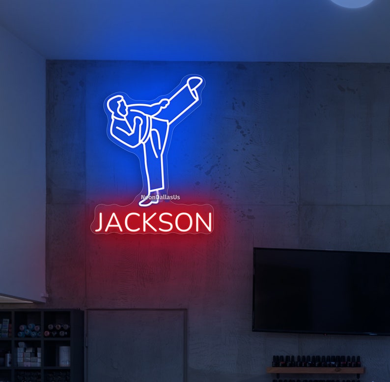 Personalized Karate Boy Neon Sign Karate Sign Karate Wall Art LED Light ...