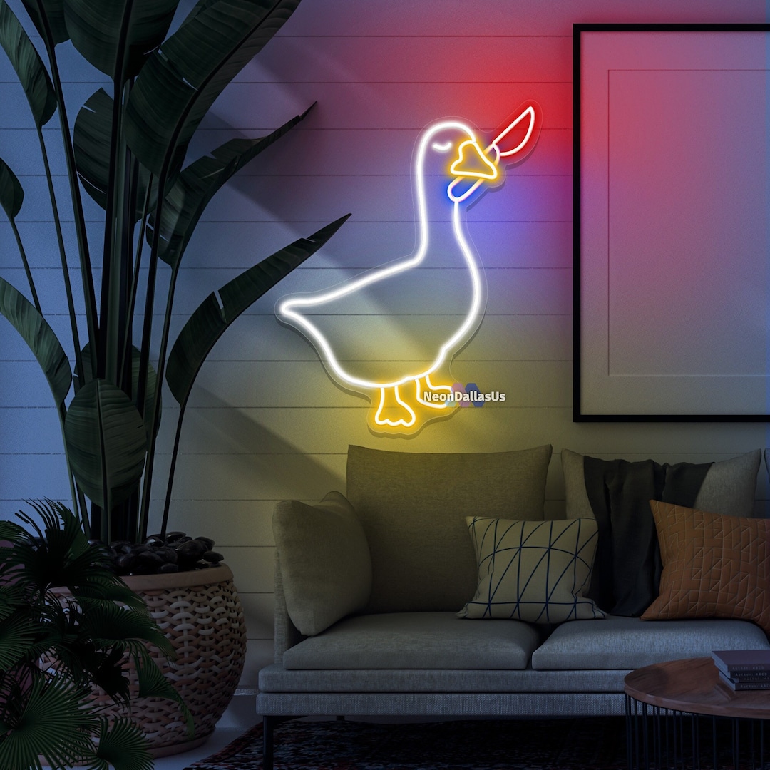 Goose With Knife Neon Light, Goose Led Sign, Goose Neon Sign, Goose Led ...