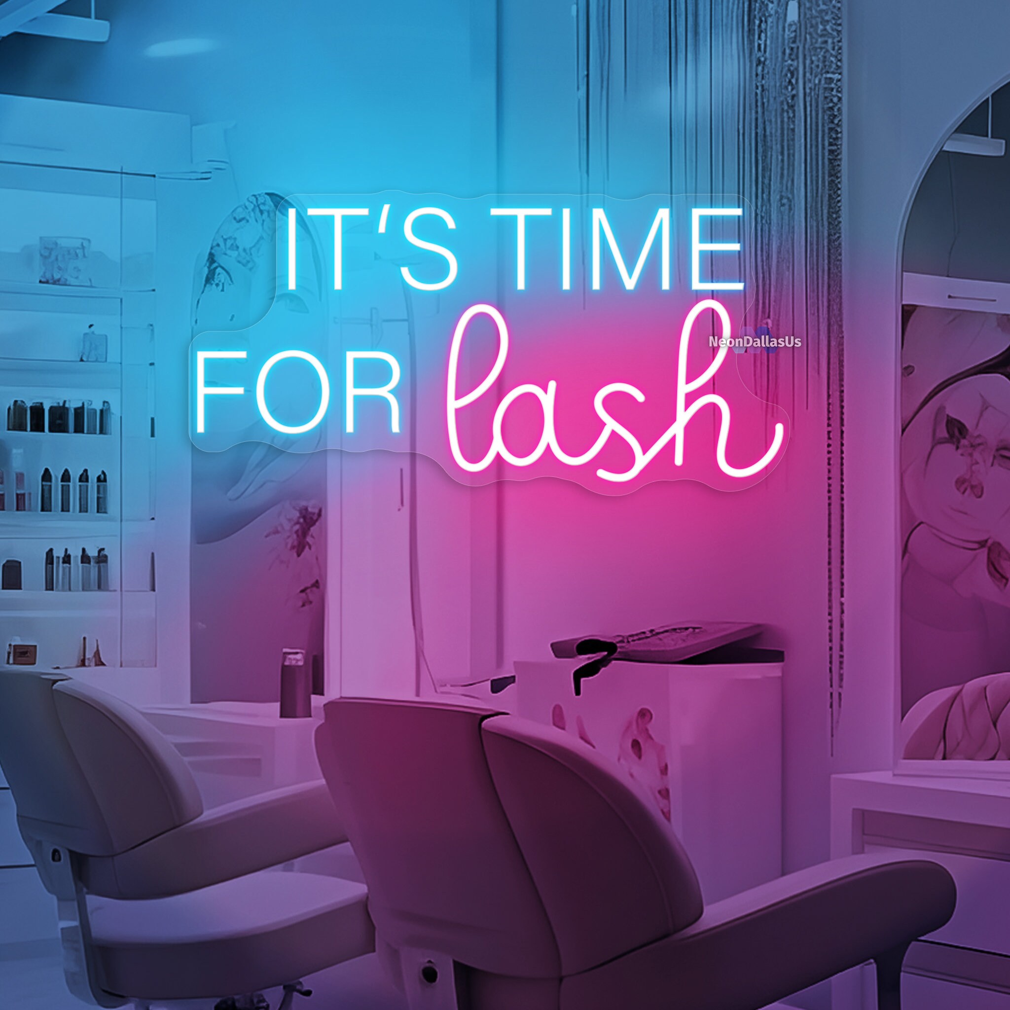 It's Time for Lash Neon Sign Lash Neon Light Beauty Room Neon Sign Lash ...