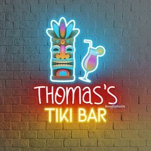 Personalized Tiki Sign, Beach Bar Sign Art Tiki Bar Decor, Summer ...