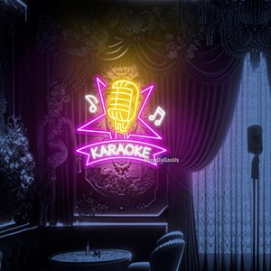 Karaoke Neon Sign Karaoke Bar Led Lights Podcast Neon Sign Karaoke ...