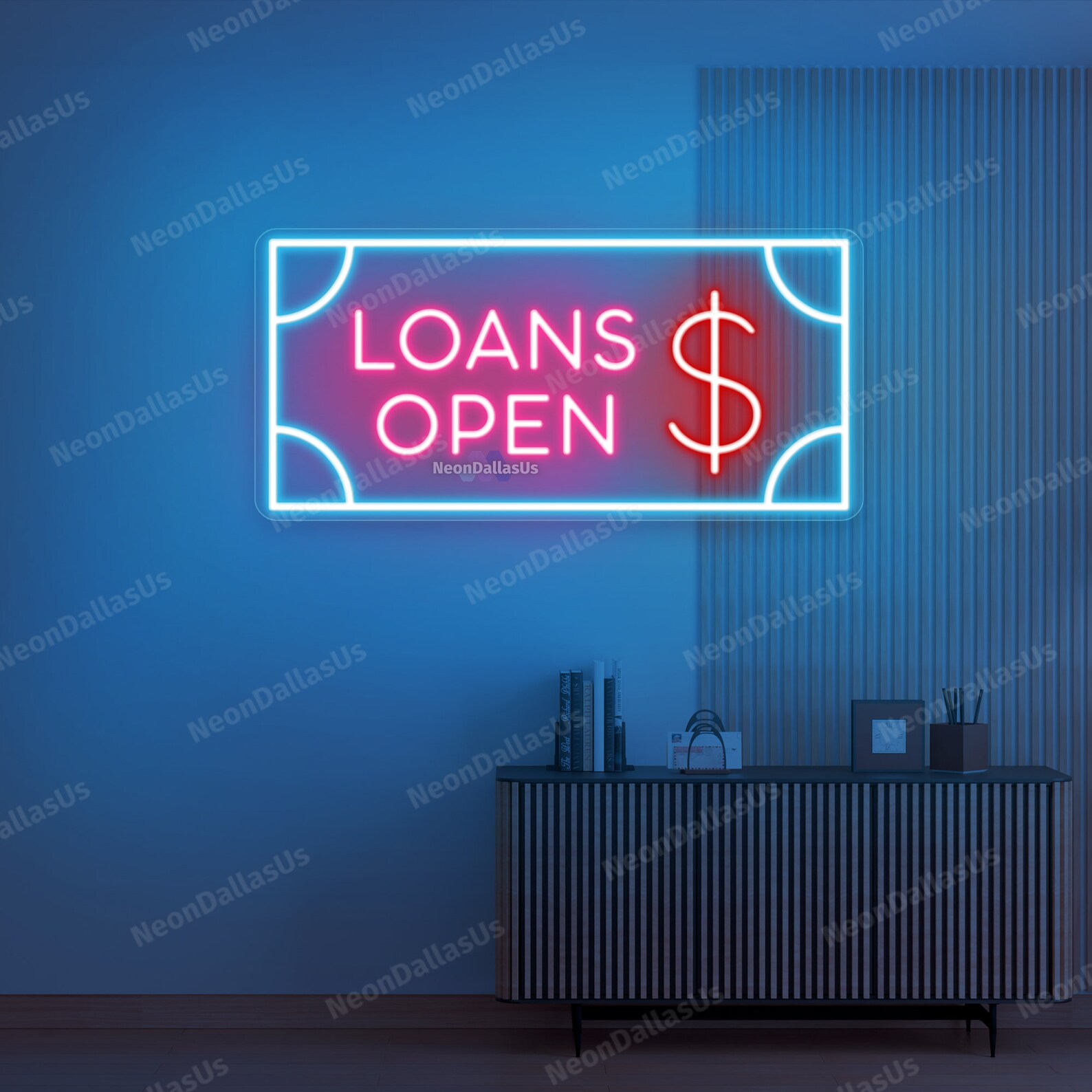 Loans Open Neon Sign Loans Open LED Light Loans Sign Loan Officer Sign ...