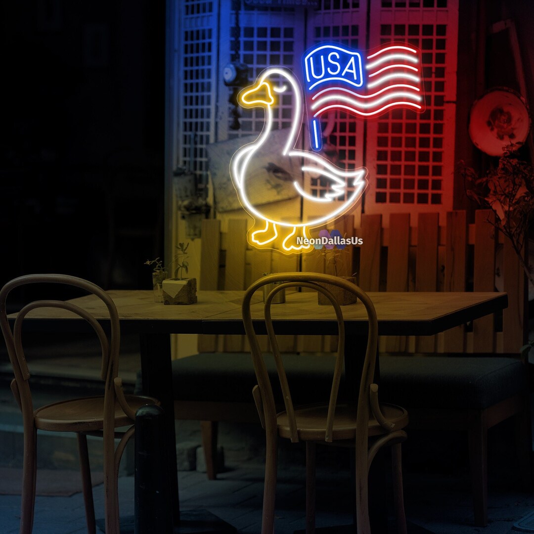 Duck Neon Sign Goose Neon LED Light Custom 4th of July Neon Sign ...