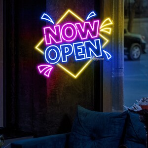 Now Open Neon Signs Now Open LED Sign Light Open Shop Decors Open Neon ...