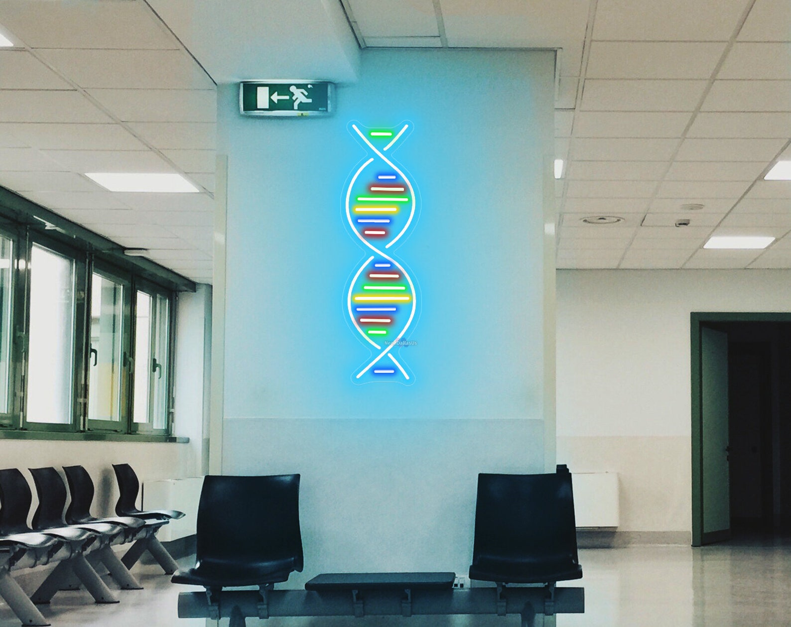 DNA Double Helix Neon Sign, DNA Art, Wall Decor Neon Sign, Biology ...