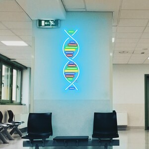 DNA Double Helix Neon Sign, DNA Art, Wall Decor Neon Sign, Biology ...