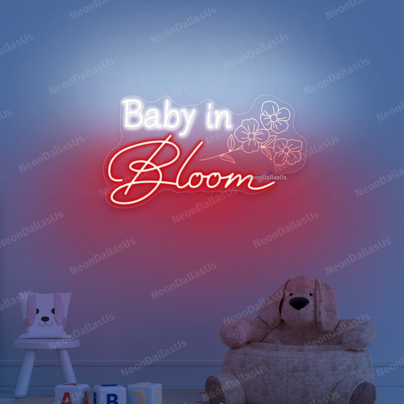 Baby in Bloom Neon Sign Customized Baby in Bloom Neon Light Baby Shower ...