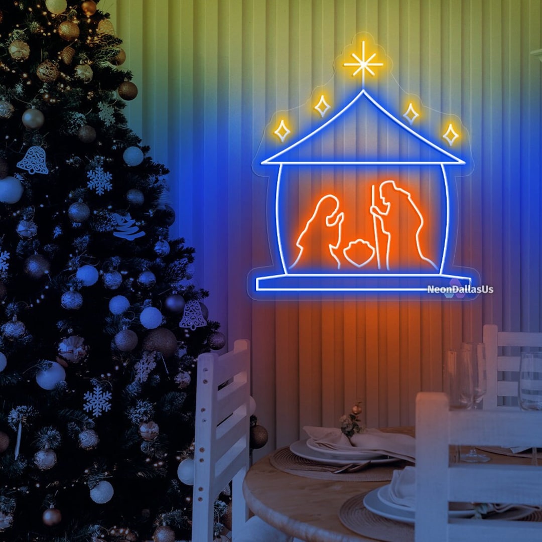 Nativity Sign Nativity Custom Nativity Neon LED Light Holiday ...