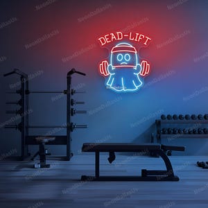 Ghost Deadlift Neon Sign Cute Deadlift Ghost Sign Funny GYM Room Wall ...