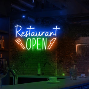 Restaurant Open Neon Sign Open LED Light Restaurant Light Sign ...