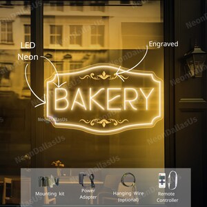 Bakery Neon Sign Bakery LED Light Custom Bakery Store Neon Light ...