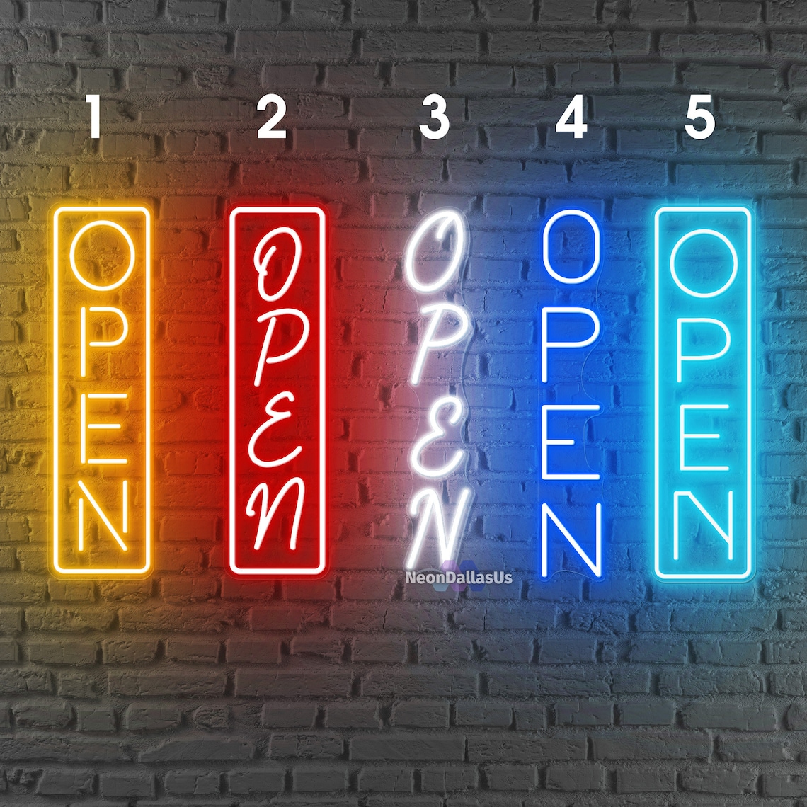 Open Sign We're Open Sign, Vertical Open Sign, Open Light up Business ...