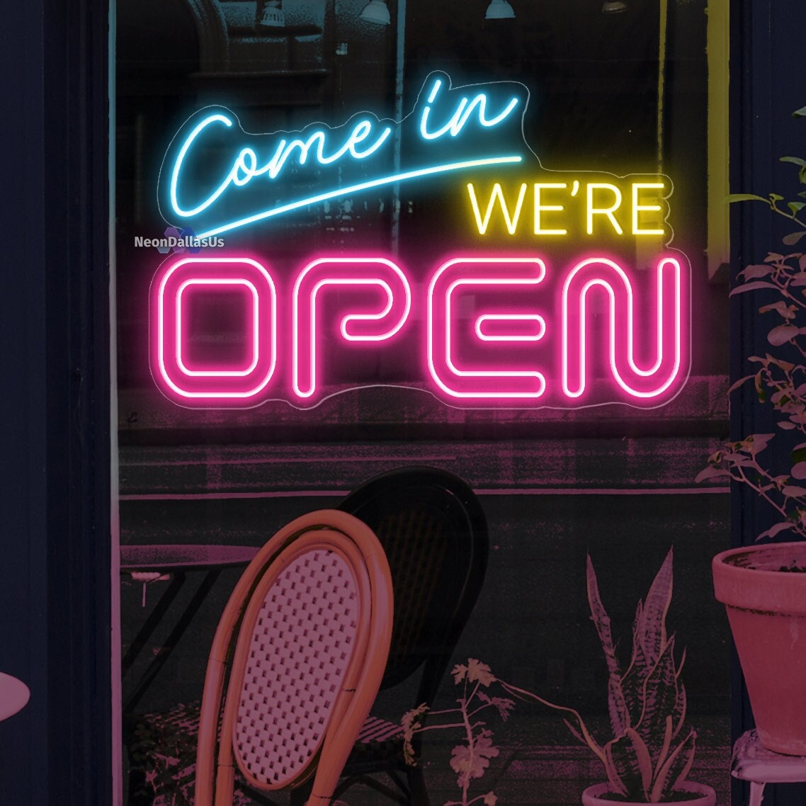 Open Neon Sign We're Open Sign Open Sign Open Light up Business Sign ...