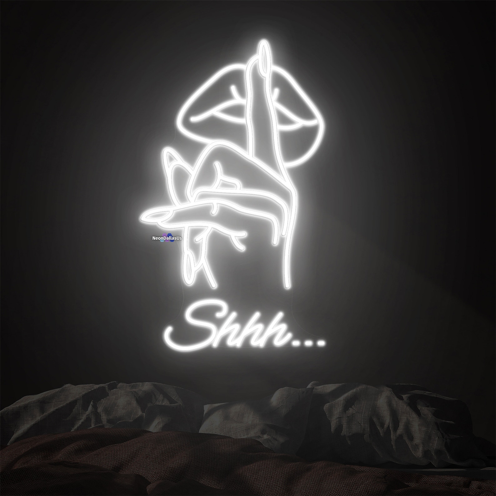 Shhh Neon Sign Lips and Finger Neon Sign Shhh Finger Sign Lips Custom ...