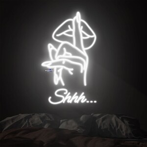Shhh Neon Sign Lips and Finger Neon Sign Shhh Finger Sign Lips Custom ...