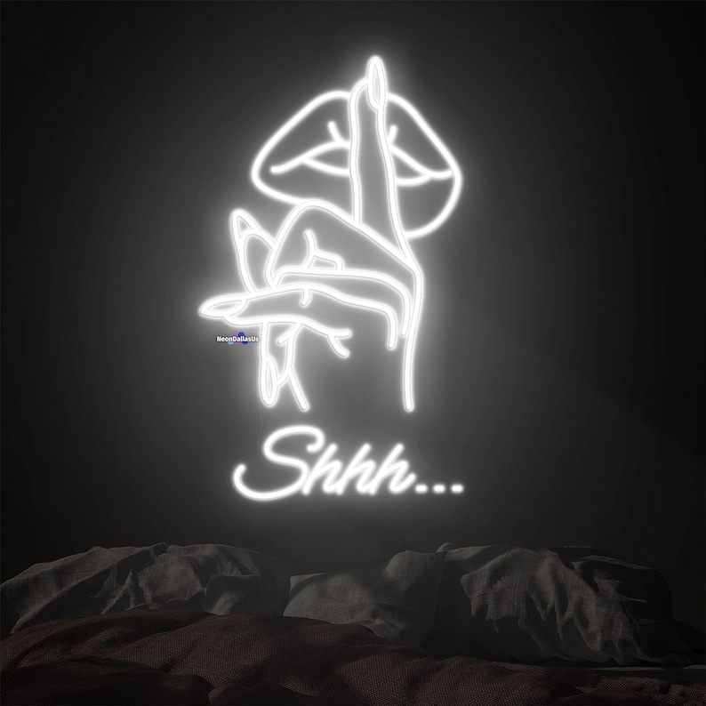 Shhh Neon Sign Lips and Finger Neon Sign Shhh Finger Sign Lips - Etsy