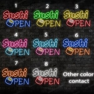 Sushi Open Neon Sign Sushi Neon Light Open Led Sign Sushi Led Sign ...