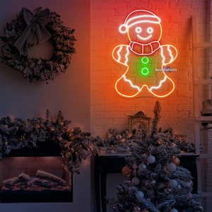 Gingerbread Decor Christmas Gingerbread Neon Sign Christmas Decor ...