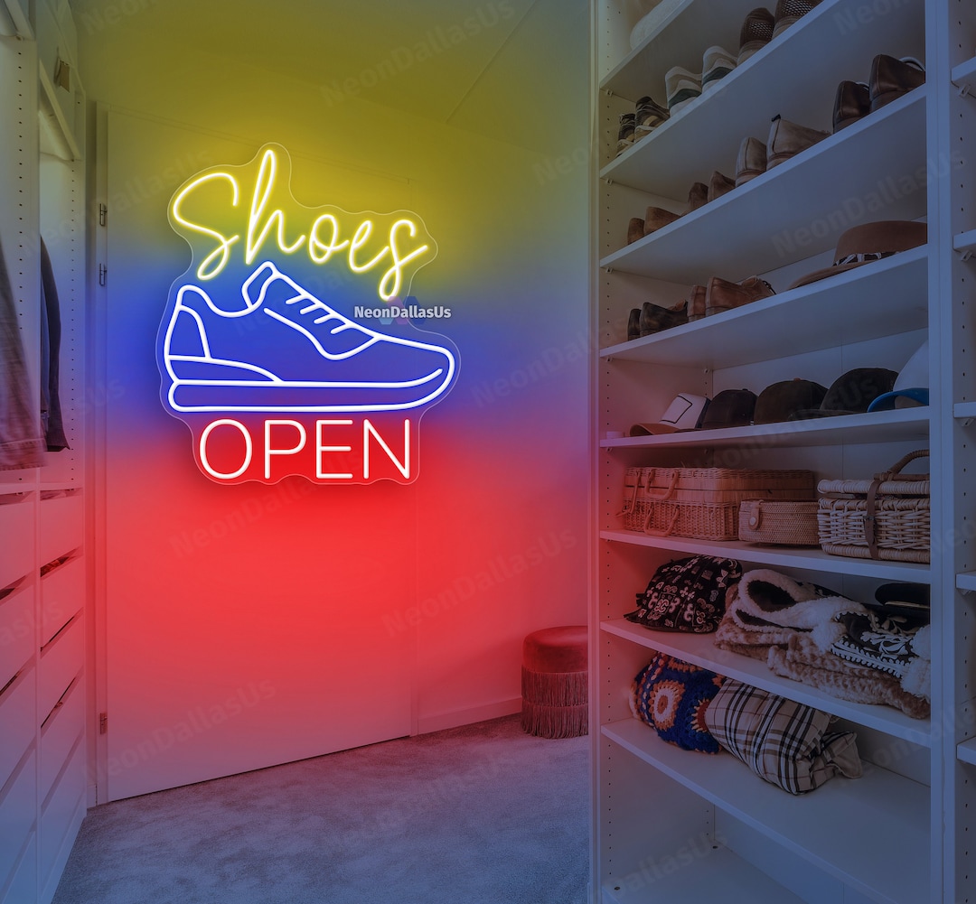Shoes Open Neon Sign Shoes LED Light Open Shoes Shop Light Sign Sport ...