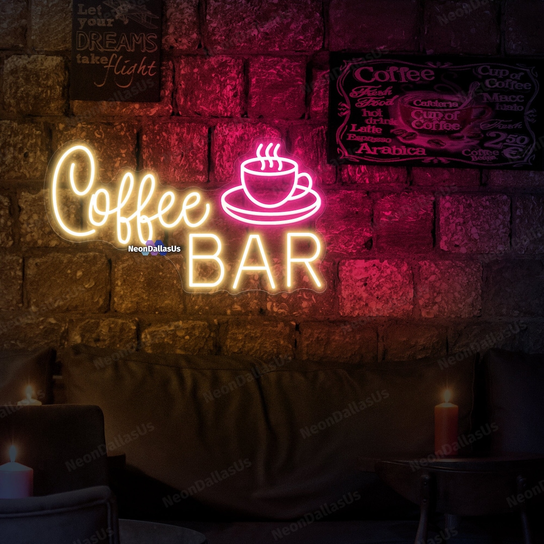 Coffee Bar Sign Coffee Neon Sign Home Coffee Bar Decor Housewarming ...