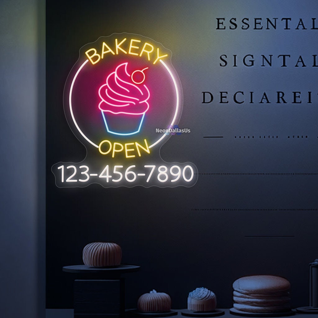 Bakery Open Neon Sign Bakery Led Sign Custom Bakery Sign Personalized ...