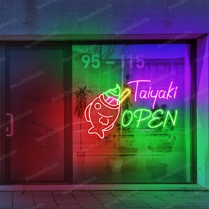 Custom Taiyaki Open Neon Sign Taiyaki Ice Cream Neon Sign Ice Cream Led ...