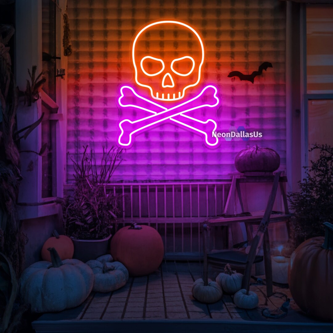 Skull Halloween Neon Sign Halloween Poison Neon Sign Halloween Decor ...