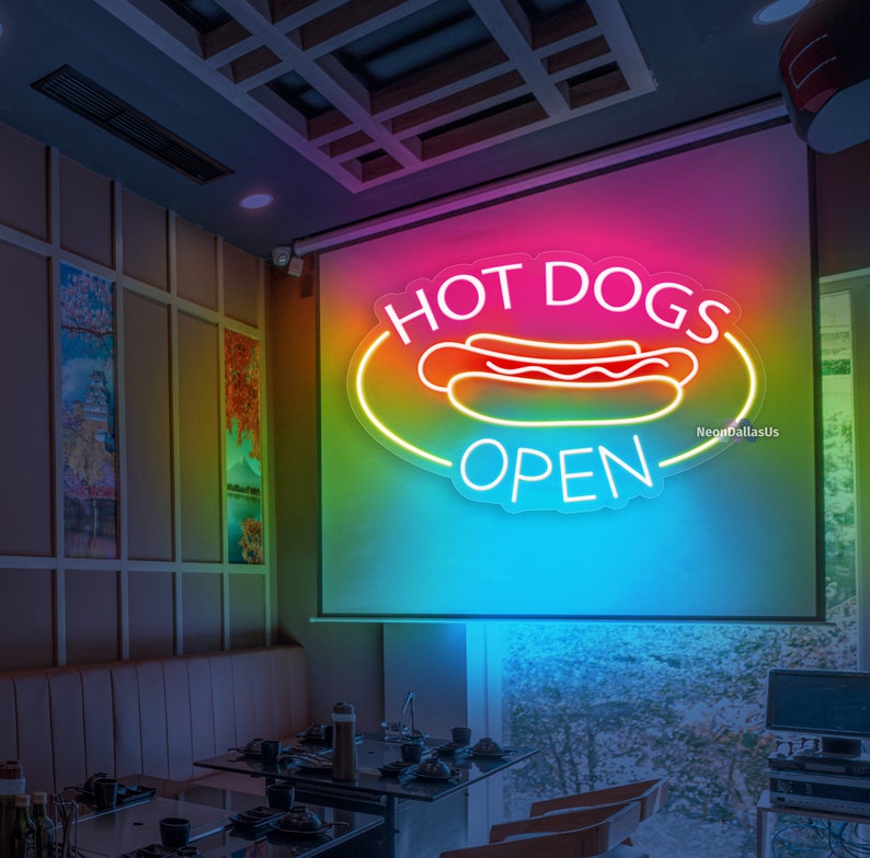 Hot Dogs Neon Sign Hot Dogs Light Sign Hot Dogs Open Led Sign Custom ...