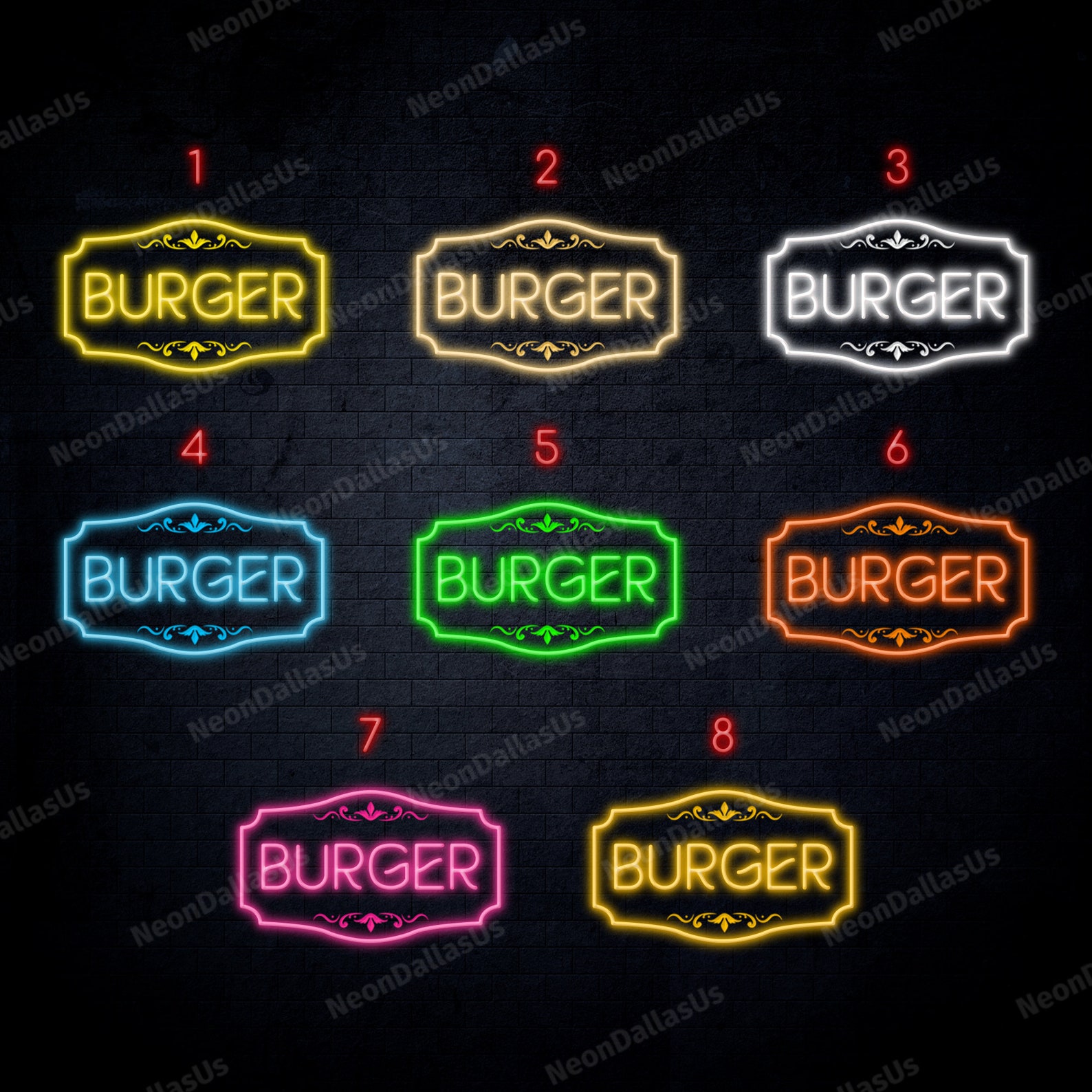 Burger Neon Sign Burger Led Neon Light Burger Shop Restaurant ...