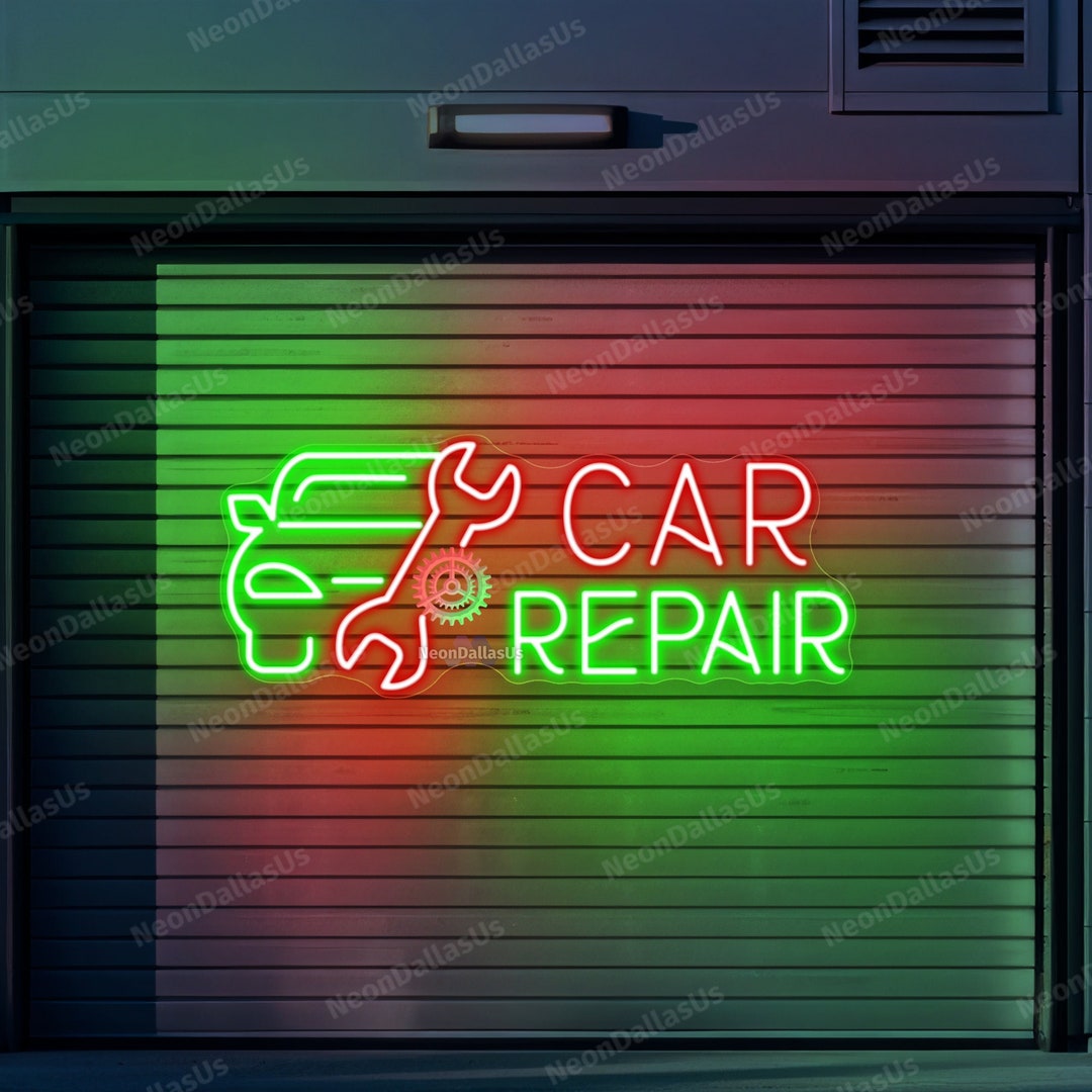 Car Repair Neon Sign Car Repair Sign Car Service Led Sign Custom Neon ...