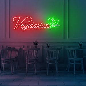 Vegetarian Neon Sign Vegan Led Sign Custom Vegetable Neon Sign ...