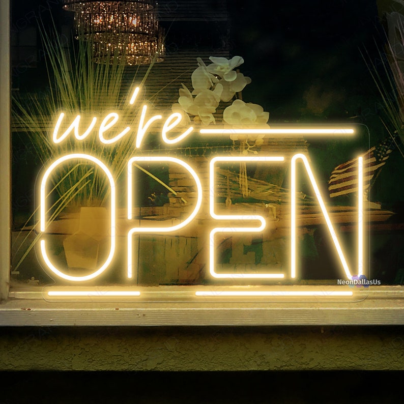 Open Sign We're Open Sign Open Neon Sign Open Light up - Etsy
