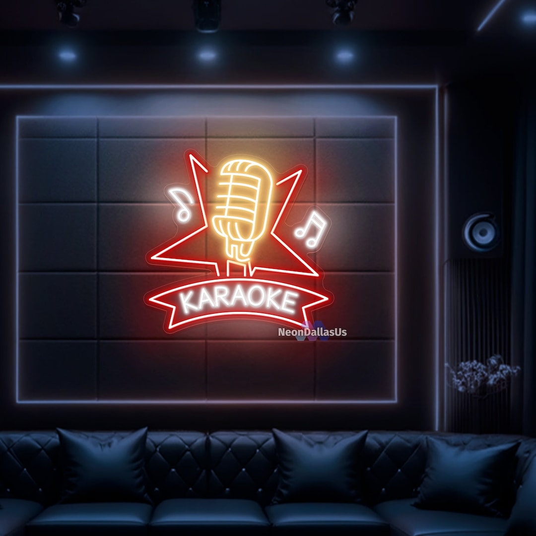 Karaoke Neon Sign Karaoke Bar Led Lights Podcast Neon Sign Karaoke ...