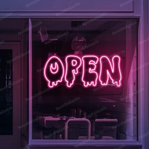 Open Dripping Neon Sign Open Sign for Business Hanging Sign Coffee Shop ...