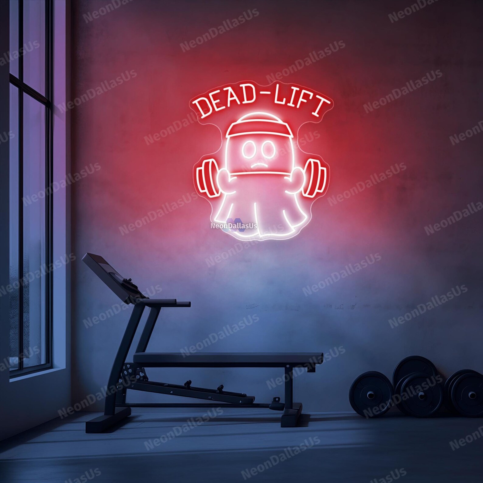 Ghost Deadlift Neon Sign Cute Deadlift Ghost Sign Funny GYM Room Wall ...