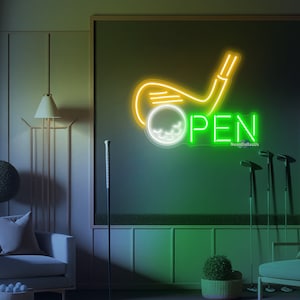 Golf Neon Sign Golf Open Led Sign Golf Led Light Personalized Golf Golf ...