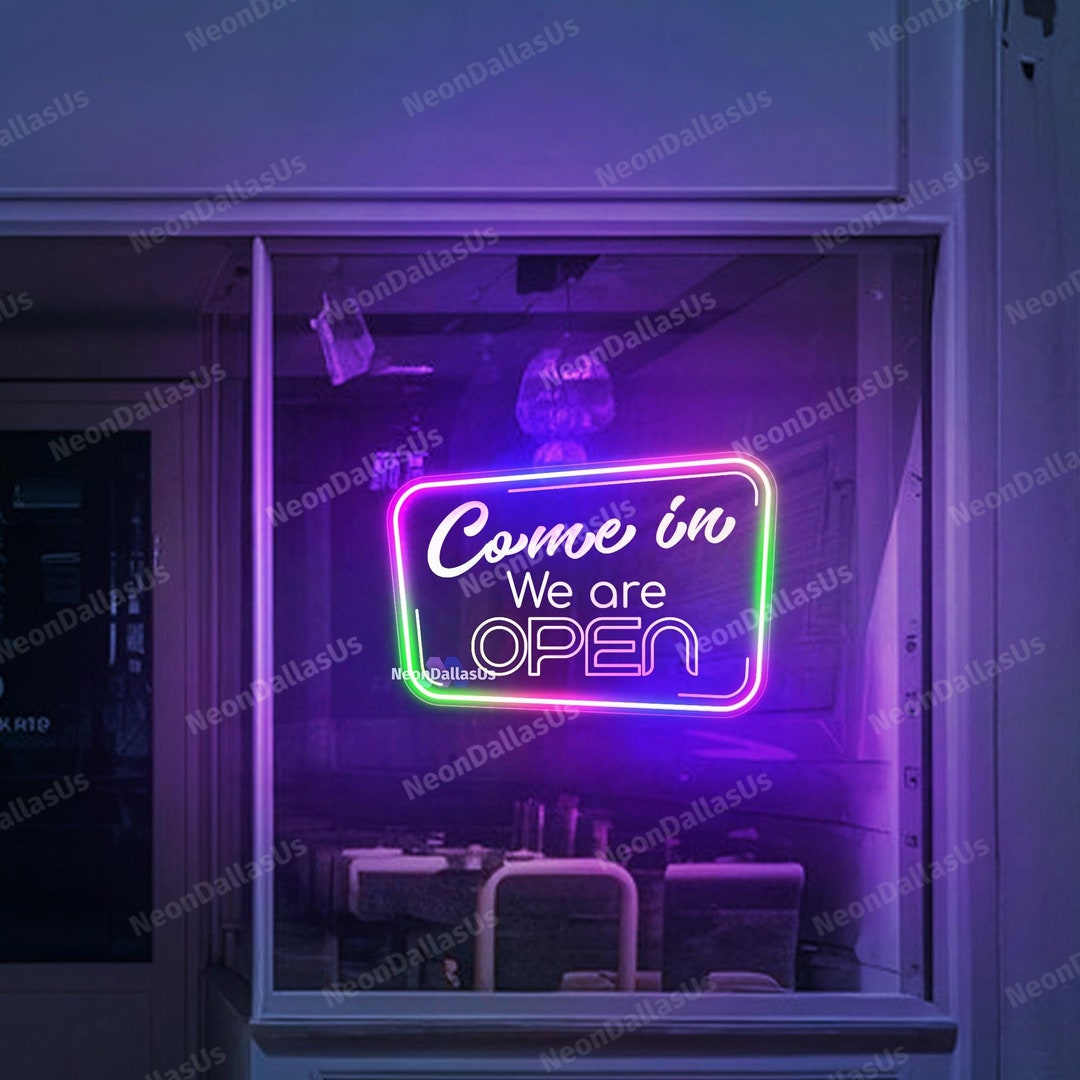 Come in We Are Open Sign Color Changing Open Neon Sign Store Front Sign ...