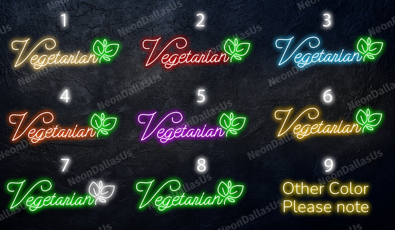 Vegetarian Neon Sign Vegan Led Sign Custom Vegetable Neon Sign ...