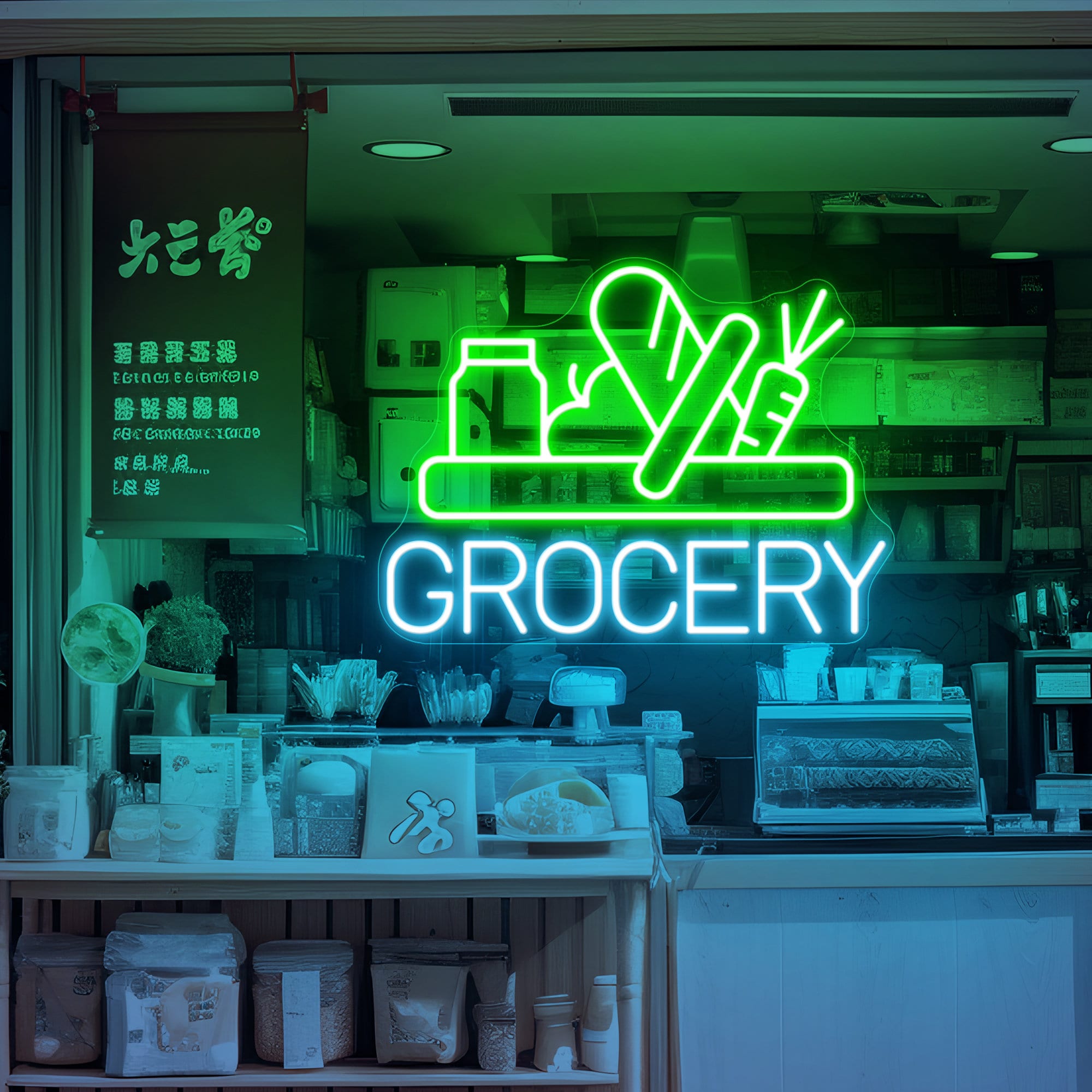 Grocery Sign Grocery Neon Sign Grocery Led Lights Kitchen Neon Sign ...
