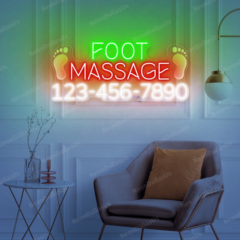 Foot Massage Neon Sign Foot Massage Led Sign Custom Foot Massage Sign ...