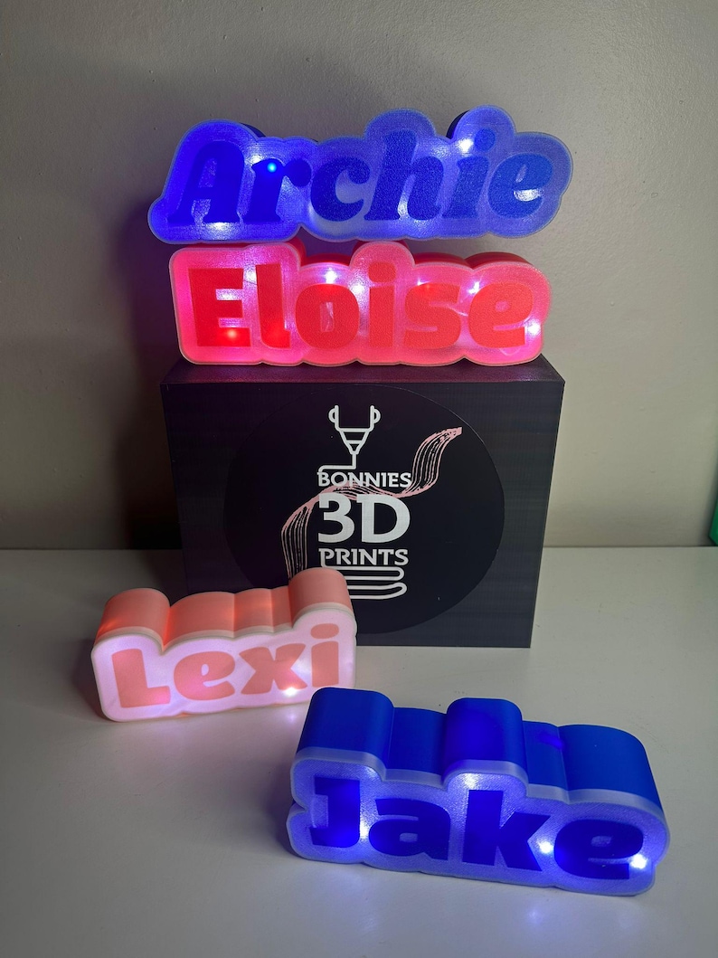 3d Printed Personalised Lightboxes - Etsy
