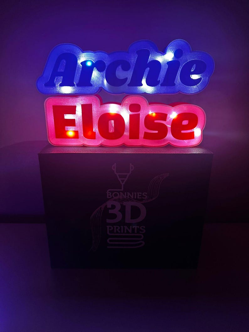 3d Printed Personalised Lightboxes - Etsy