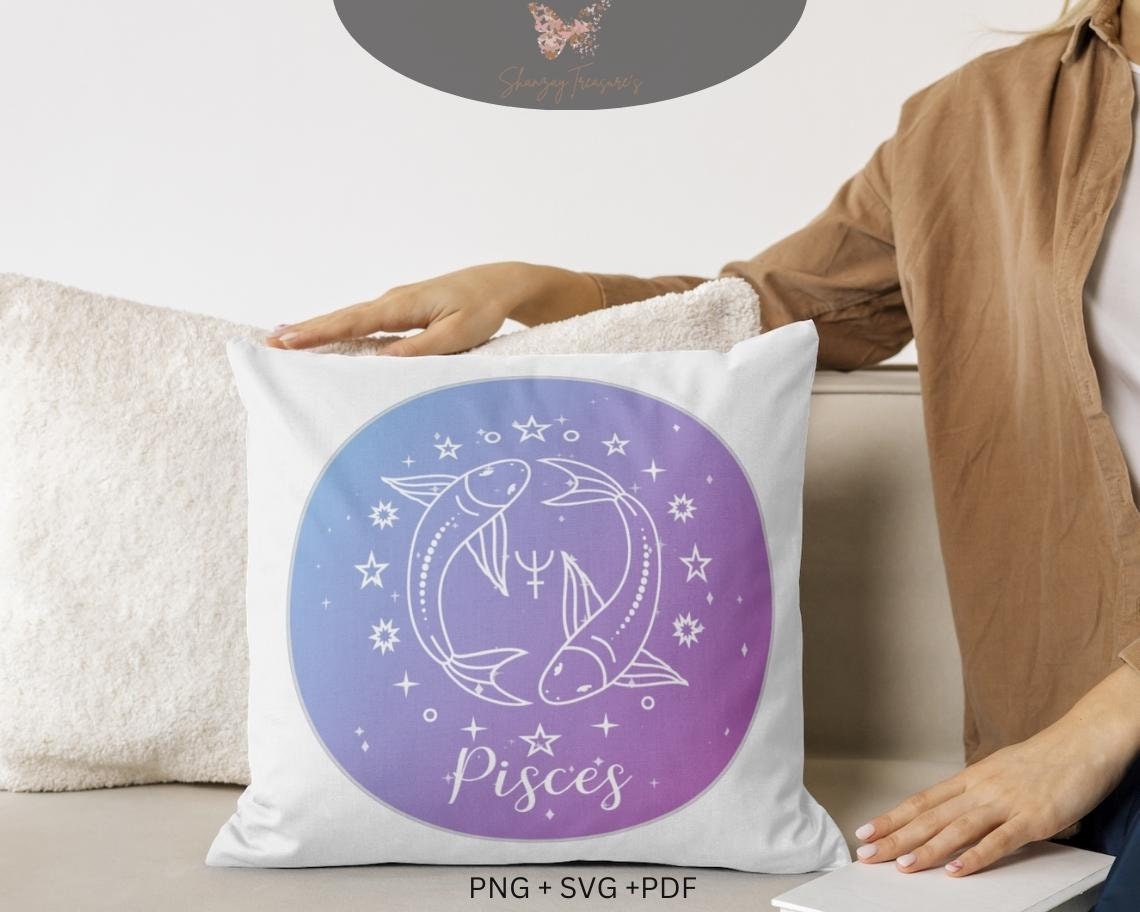 Pisces Sign Svg Zodiac Sign PNG Birthday SVG Zodiac Signs - Etsy