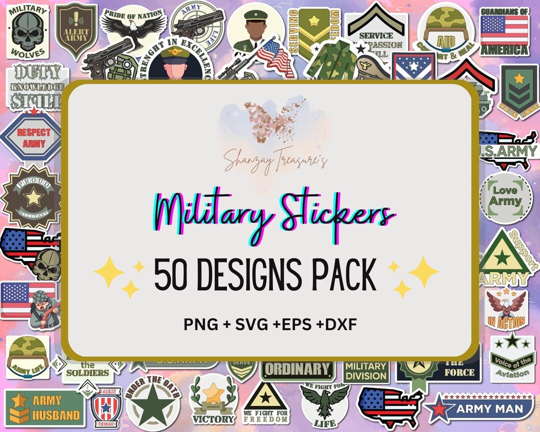 Military Stickers SVG, Army Stickers Svg, Laptop Stickers, SVG File ...