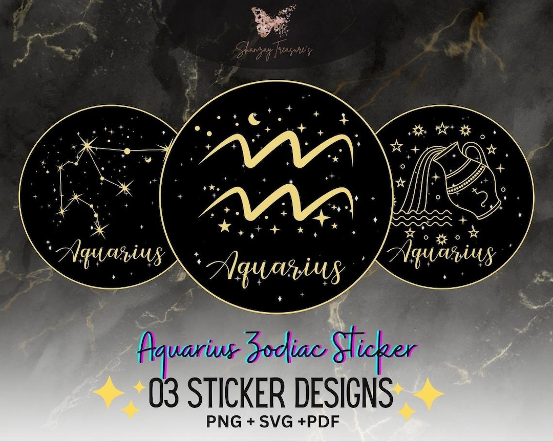 Aquarius Sign Svg, Zodiac Sign Bundle, Astrology Svg, Constellation SVG ...