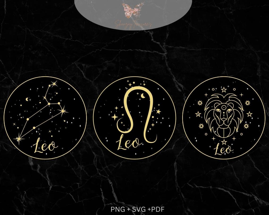 Leo Sign Svg, Zodiac Sign Svg, Bundle, Zodiac Sign Clipart Bundle, Leo ...